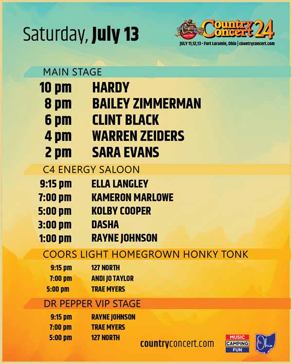 Country Concert Schedule