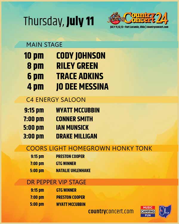Country Concert Schedule